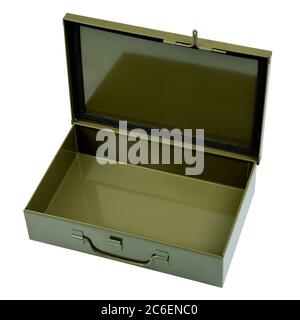 Metal army crate isolated on white Stock Photo - Alamy