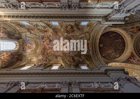 Andrea Pozzo ceiling painting. The Church of St. Ignatius of Loyola at ...