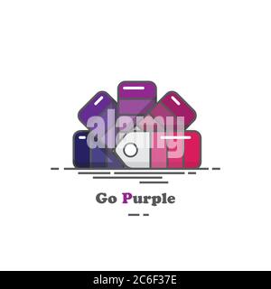 Purple Color Shades Swatches Palette with Names Stock Vector Image ...