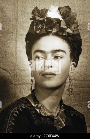 Frida Kahlo. Portrait of the Mexican artist, Frida Kahlo de Rivera ...