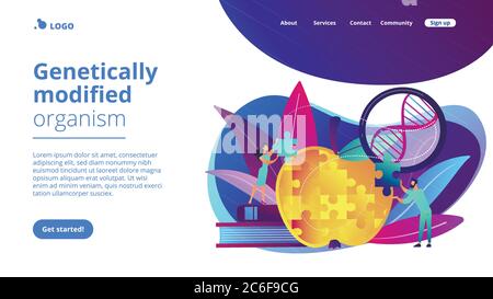 Genetically modified organism concept landing page Stock Vector Image & Art - Alamy