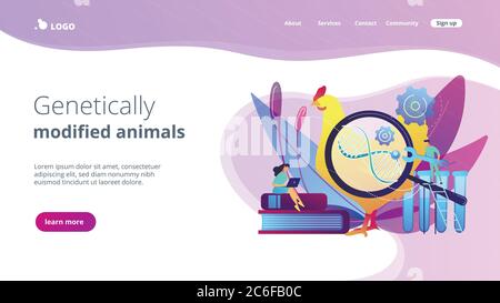 Genetically modified animals concept landing page Stock Vector Image & Art - Alamy