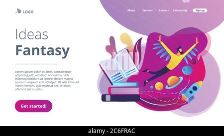 Imagination, ideas and fantasy landing page Stock Vector Image & Art ...