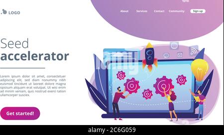 Startup accelerator landing page template Stock Vector Image & Art - Alamy