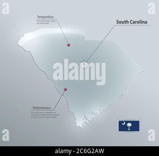 South Carolina map. Blank vector map of the US State with counties ...