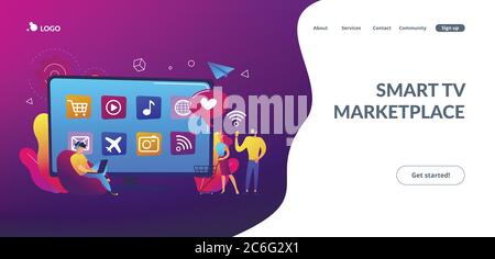 Smart TV applications concept landing page Stock Vector Image & Art - Alamy