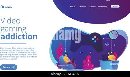 Gaming disorder concept landing page Stock Vector Image & Art - Alamy