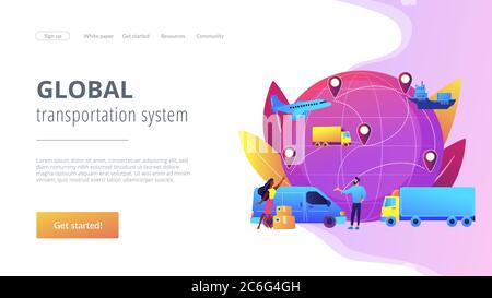 Global transportation system concept landing page Stock Vector Image ...