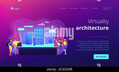 Interactive design visualization concept landing page Stock Vector ...