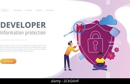 Cloud computing securityconcept landing page Stock Vector Image & Art - Alamy