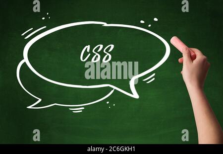 Hand drawing CSS abbreviation with white chalk on blackboard Stock ...