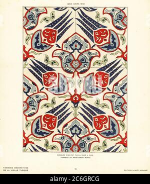 Iznik ceramic tile decorated with flowers. 1570. Iznik pottery, or ...