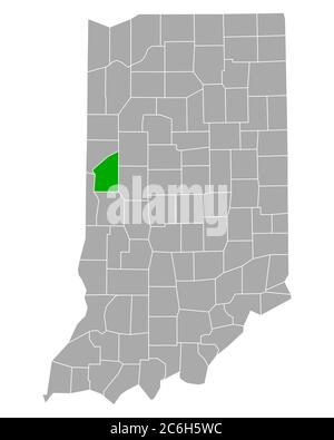 Map of Fountain in Indiana Stock Photo - Alamy