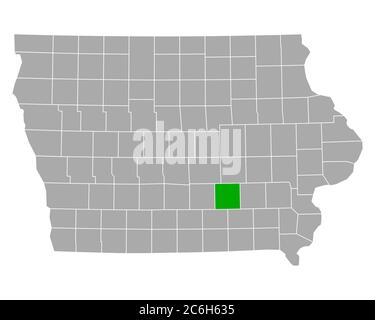 Map of Mahaska County, Iowa Stock Photo - Alamy