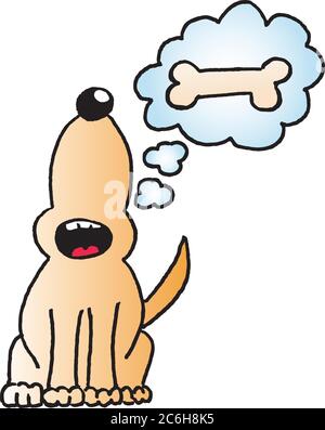 cartoon dog with thought bubble Stock Vector Image & Art - Alamy