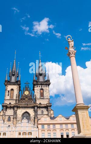 Marian Column (Mariánský sloup) in Old Town Square (Staroměstské ...
