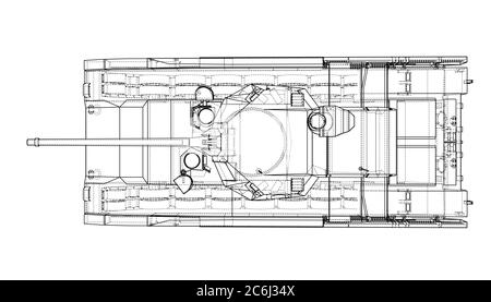 Blueprint of realistic tank Stock Photo - Alamy