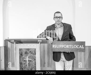 Matt Rees - Pastor. St Briavels Chapel Stock Photo - Alamy