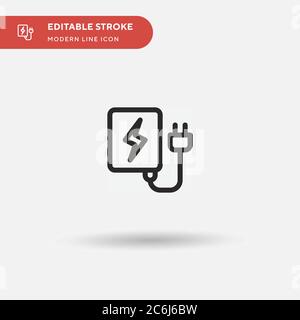 ic socket icon, black vector sign with editable strokes, concept ...