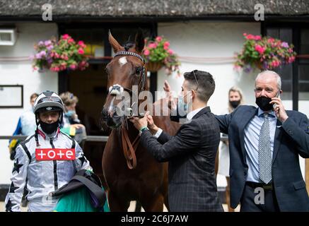 Trainer Karl Burke after his horse Fallen Angel won the BetMGM Sun ...