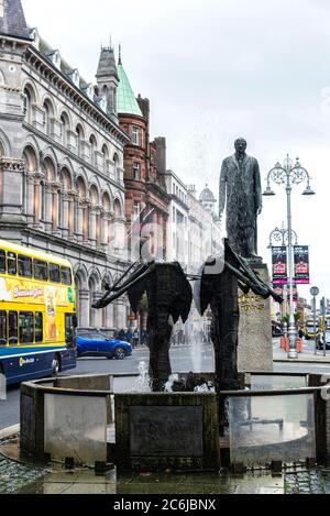 The Thomas Davis Memorial Fountain on Dame Street in Dublin, Ireland ...
