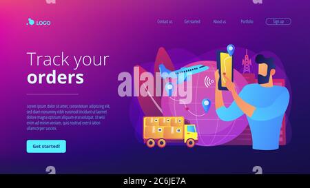 Smart delivery tracking concept vector illustration Stock Vector Image ...