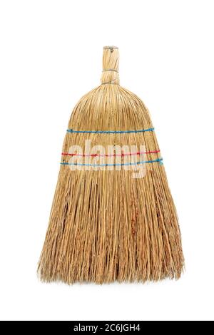 Close up broom worker cleaning dirty footpath Stock Photo - Alamy