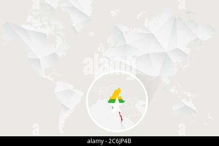 Myanmar flag, mosaic map on white background. Wavy ribbon with myanmar ...