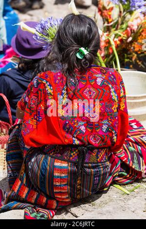 Guatemala, Quiche department, Chichicastenango, sunday market, flower ...