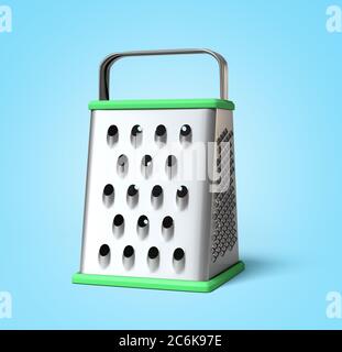 grater for cheese and vegetables cooking tool 3d render on white Stock ...