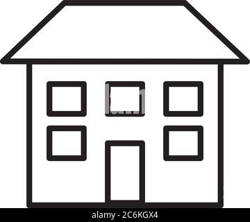 Residential big house icon over white background, colorful design ...