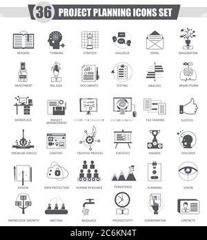 digital strategy plan icon, black vector sign with editable strokes ...