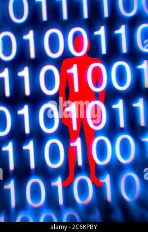 Binary man, conceptual illustration Stock Photo - Alamy