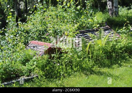 Athabaskan spirit houses in cemetery, Eklutna Historical Park, Eklutna ...