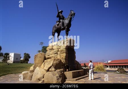Equestrian statue in the Alte Feste, central Windhoek, Namibia Stock ...