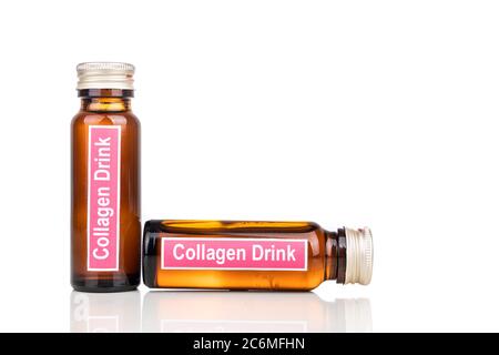 Collagen drinks in bottle as supplement for beauty, anti ageing and ...