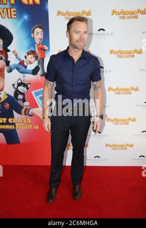 X Factor judge Ronan Keating on the red carpet at the Postman Pat movie ...