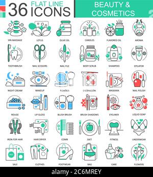 Cosmetic brush icon outline vector. Makeup tool. Kit beauty Stock ...