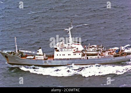 Aerial port side view of the Russian Maritime Boarder Guard Sorum class ...