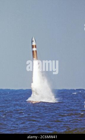 The US Army launches a Pershing II battlefield support missile on a ...