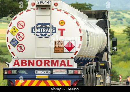 A truck with a tanker. Carrying flammable liquid. The tanker Stock ...