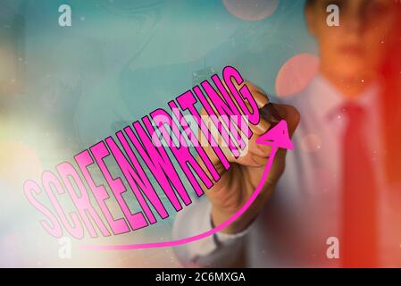 Handwriting text Screenwriting. Conceptual photo the art and craft of ...