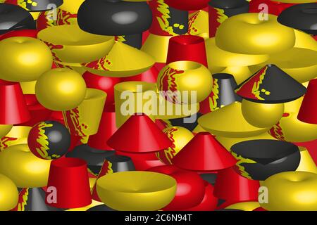 Abstract Color Volume Shapes 3D Illustration Pattern Stock Vector Image ...