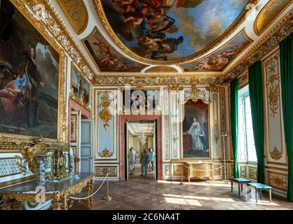 Munich. Germany - July 27, 2018: White stauues of Sants in the interior ...