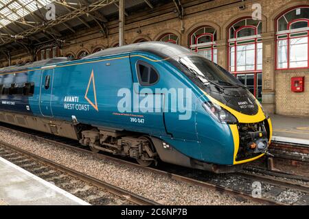 Avanti Pendolino class 390 in new livery on the West Coast Main Line ...