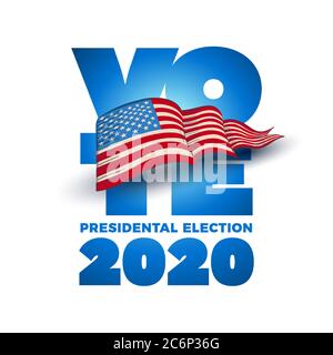 Vote 2020 in USA. Typographic vector design. USA debate of president ...