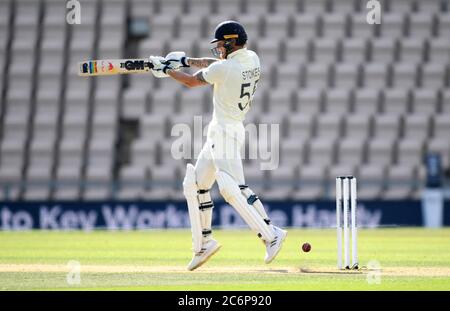 England captain Ben Stokes bats on day five of the second cricket test ...