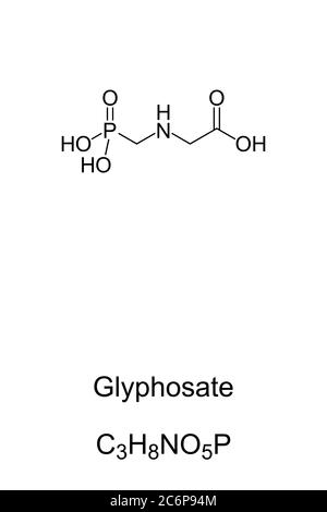 Glyphosate, molecular model. Broad-spectrum-herbicide used to kill ...