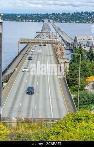 Interstate 90 floating bridges in Seattle, Washington Stock Photo - Alamy
