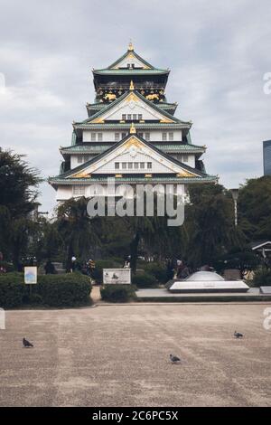 Big old Japanese building, city of Osaka Japan Stock Photo - Alamy